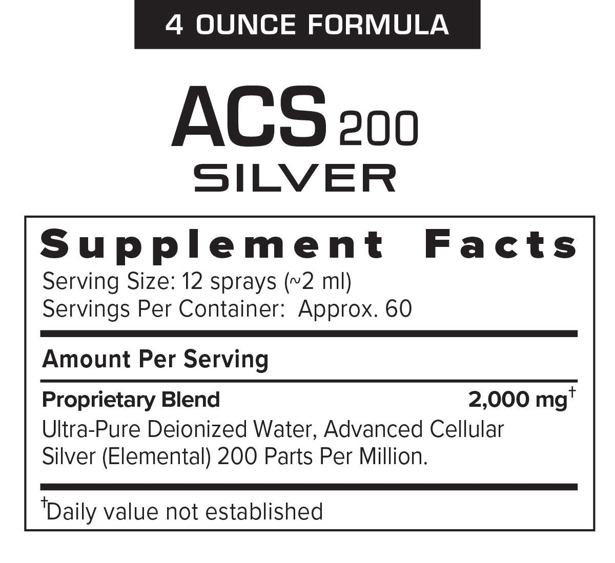 ACS 200 Extra Strength: Premium Colloidal Silver Spray for Immune ...
